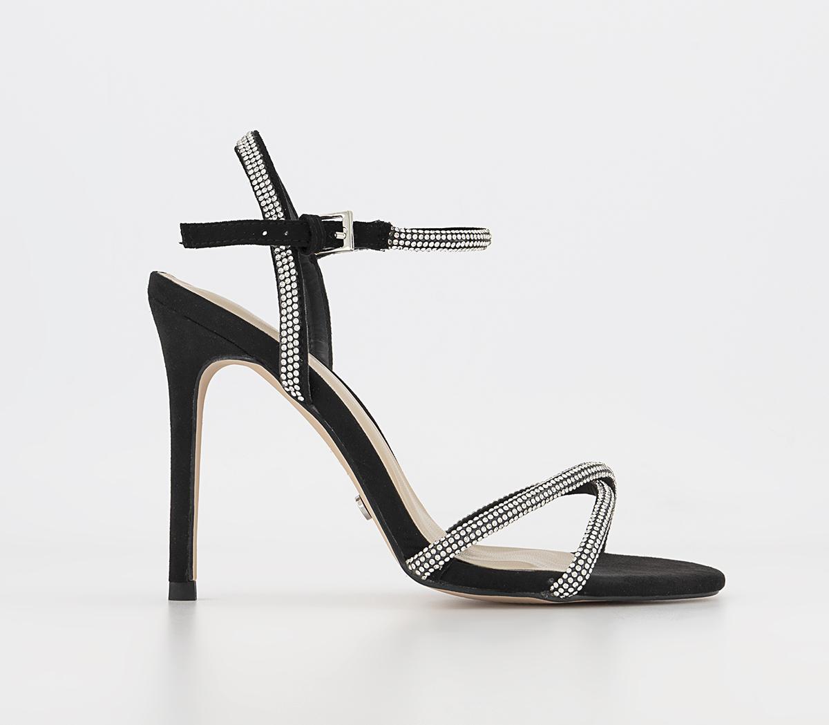 OFFICE Honor Strappy Two Part Stiletto Heels Black - High Heels