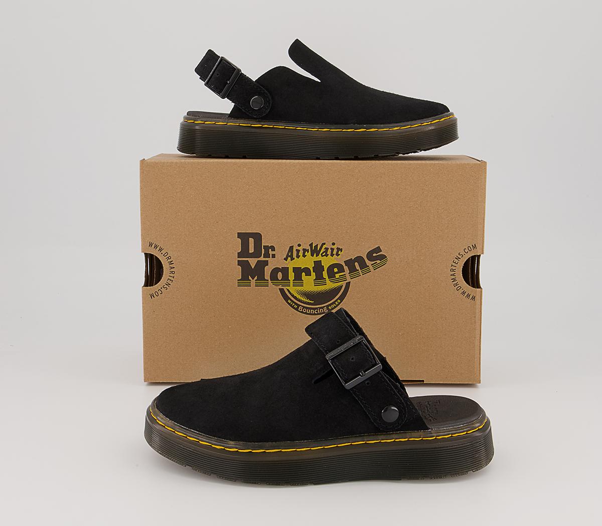 Dr. Martens Carlson Mules Black Suede - Flat Shoes for Women