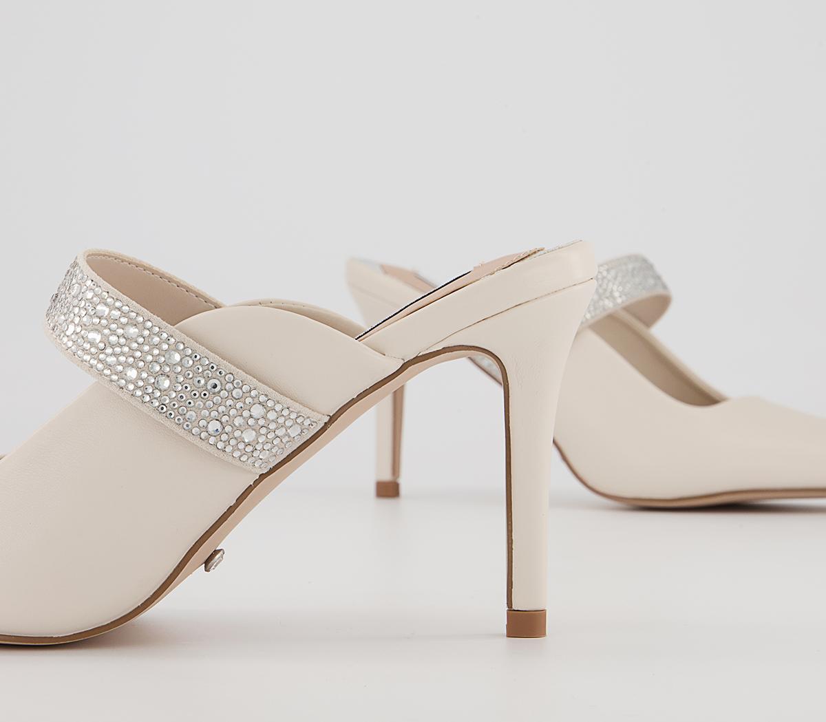 OFFICE Melon Embellished Mules Off White - Mid Heels