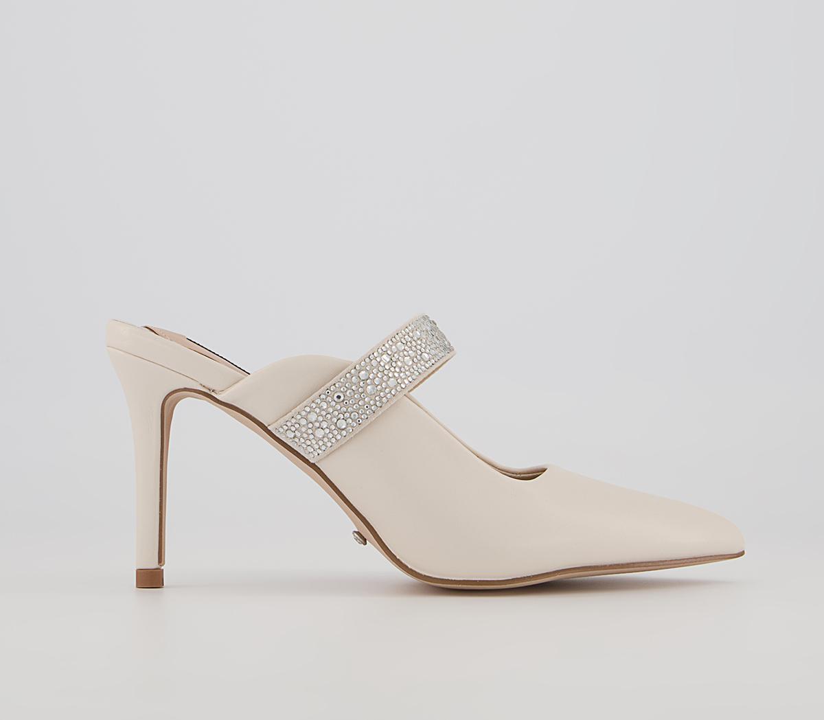 OFFICE Melon Embellished Mules Off White - Mid Heels