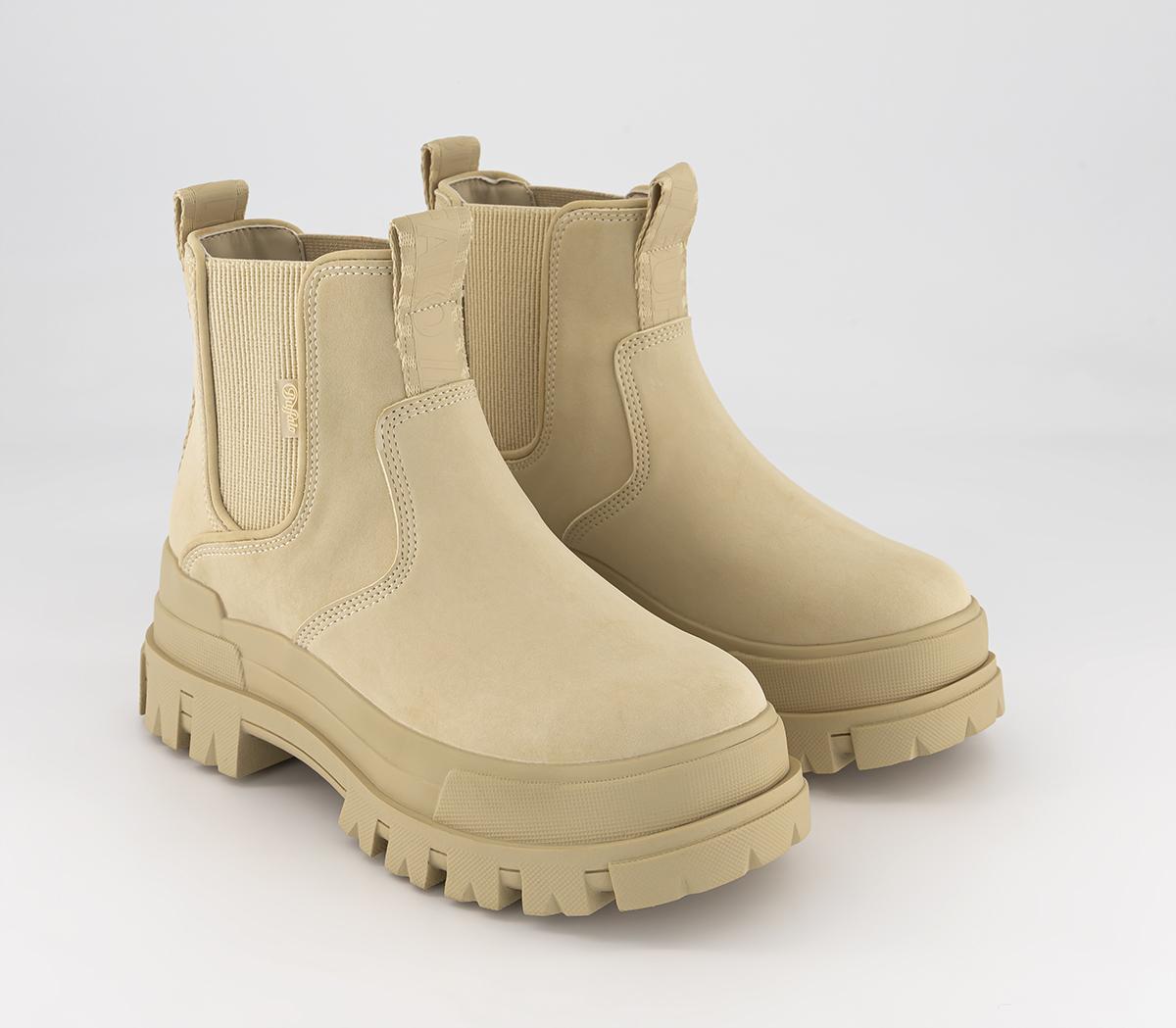 Buffalo Aspha Chelsea Boots Cream - Women's Ankle Boots
