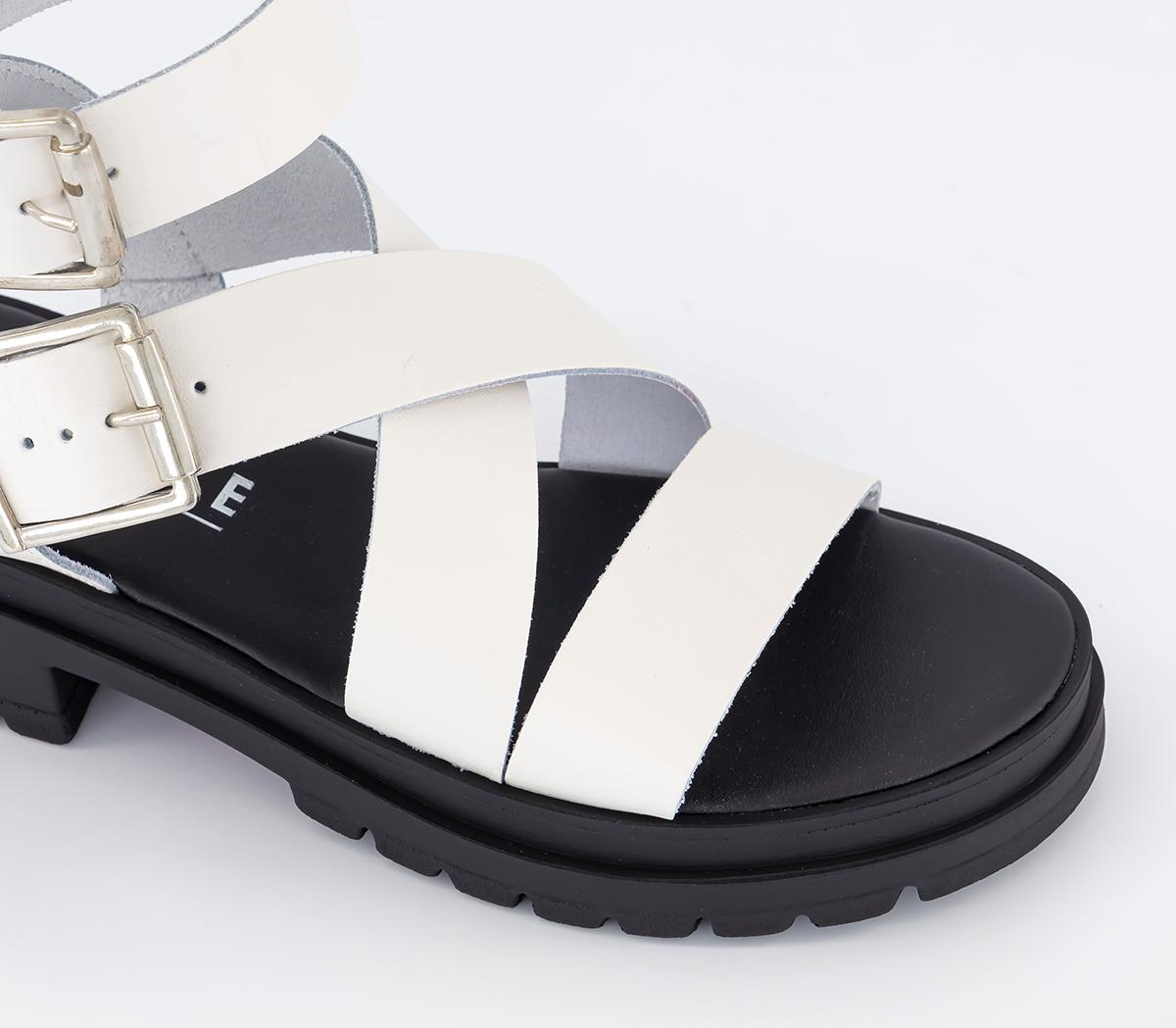 OFFICE Stash Buckle Detail Sandals Off White Leather - Women’s Sandals
