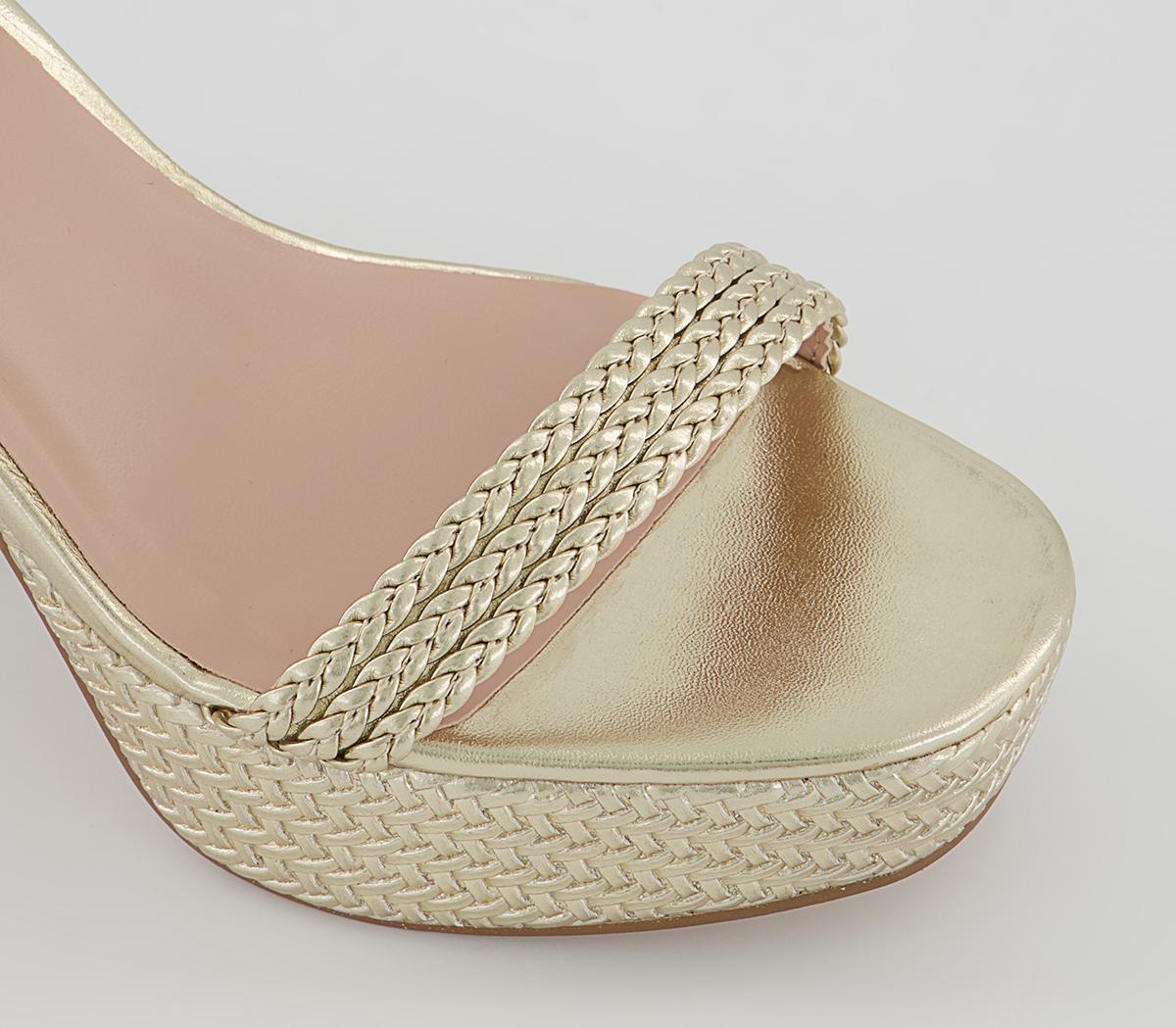 OFFICE Heloise Two Part Weave Sandals Gold - Heels