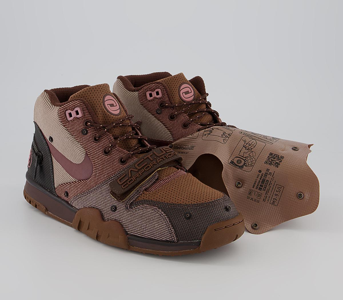Nike Air Trainer 1 Cactus Jack Trainers Light Chocolate Rust Pink ...