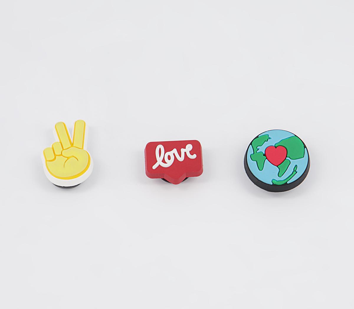Crocs Peace And Love 3 Pack Jibbitz Multi - Accessories