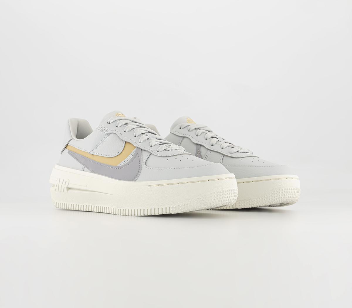 Nike Air Force 1 PLT.AF.ORM Trainers Photon Dust Wolf Grey Team Gold ...