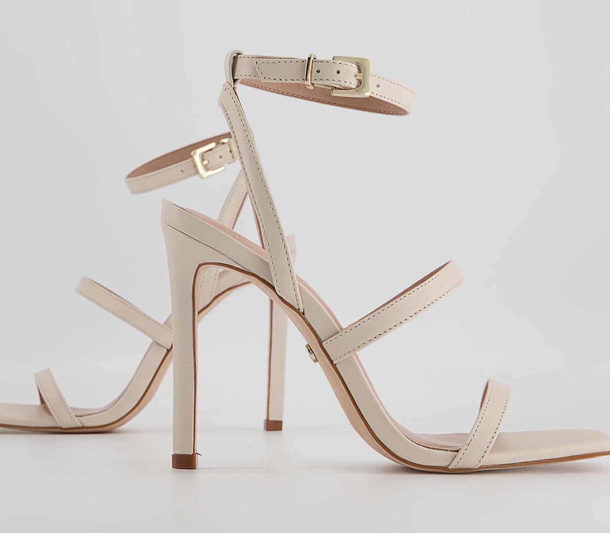 OFFICE Hummingbird - Three Strap Sandals Off White Leather - High Heels