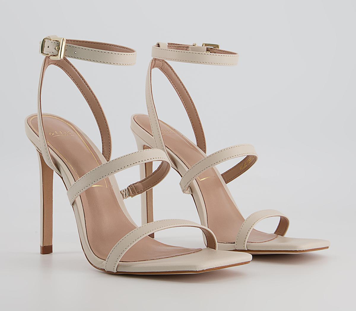 OFFICE Hummingbird - Three Strap Sandals Off White Leather - High Heels