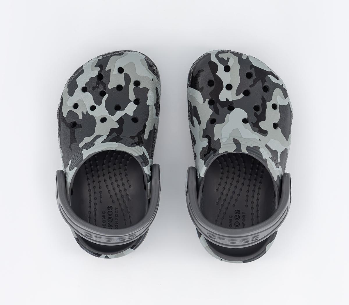 Crocs Classic Toddler Clogs Black Grey Camo - Unisex