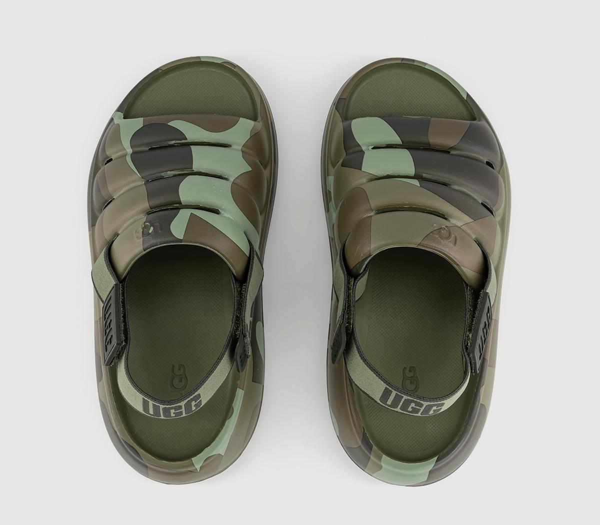 UGG Ugg Sport Yeah Kids Sliders Moss Green Camo - Unisex