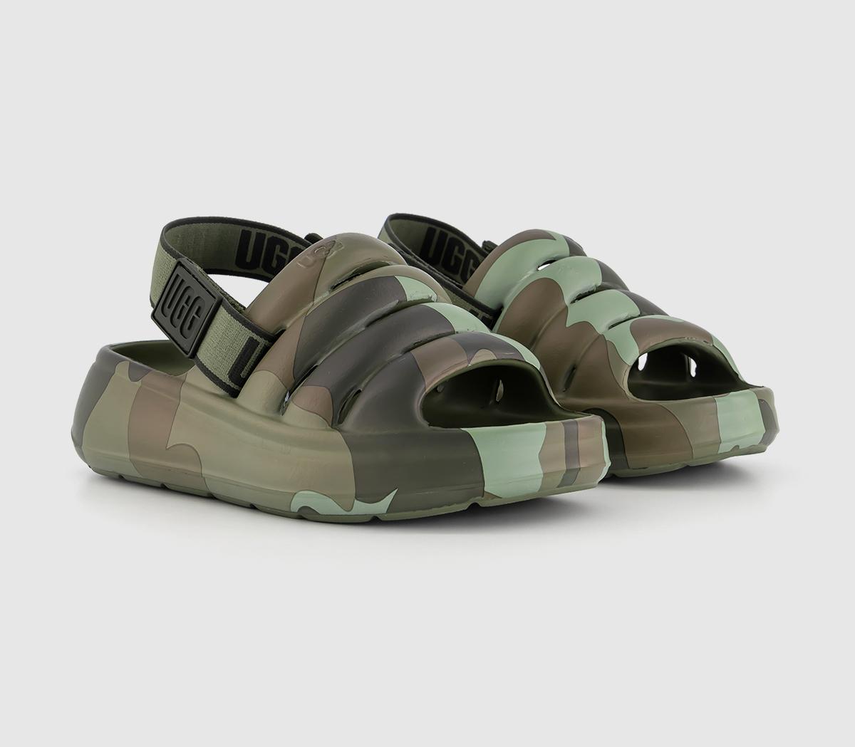 UGG Ugg Sport Yeah Kids Sliders Moss Green Camo - Unisex