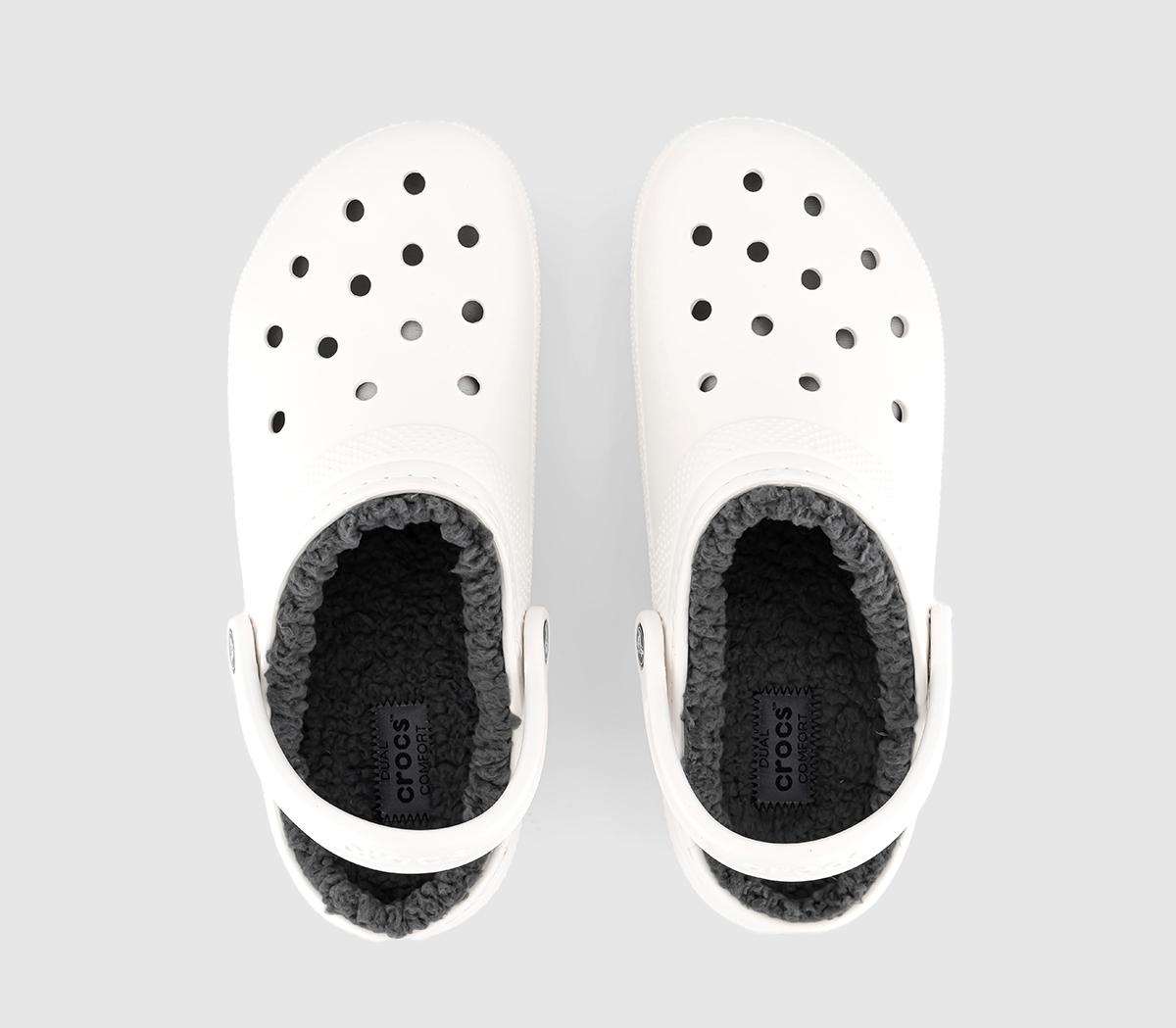 Crocs Classic Lined Clogs M White Grey - Men's Casual Shoes