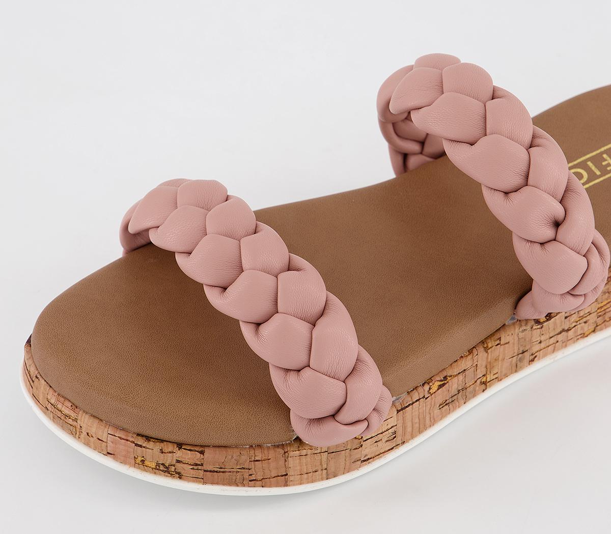 OFFICE Silence Plaited Cork Sandals Pink - Women’s Sandals