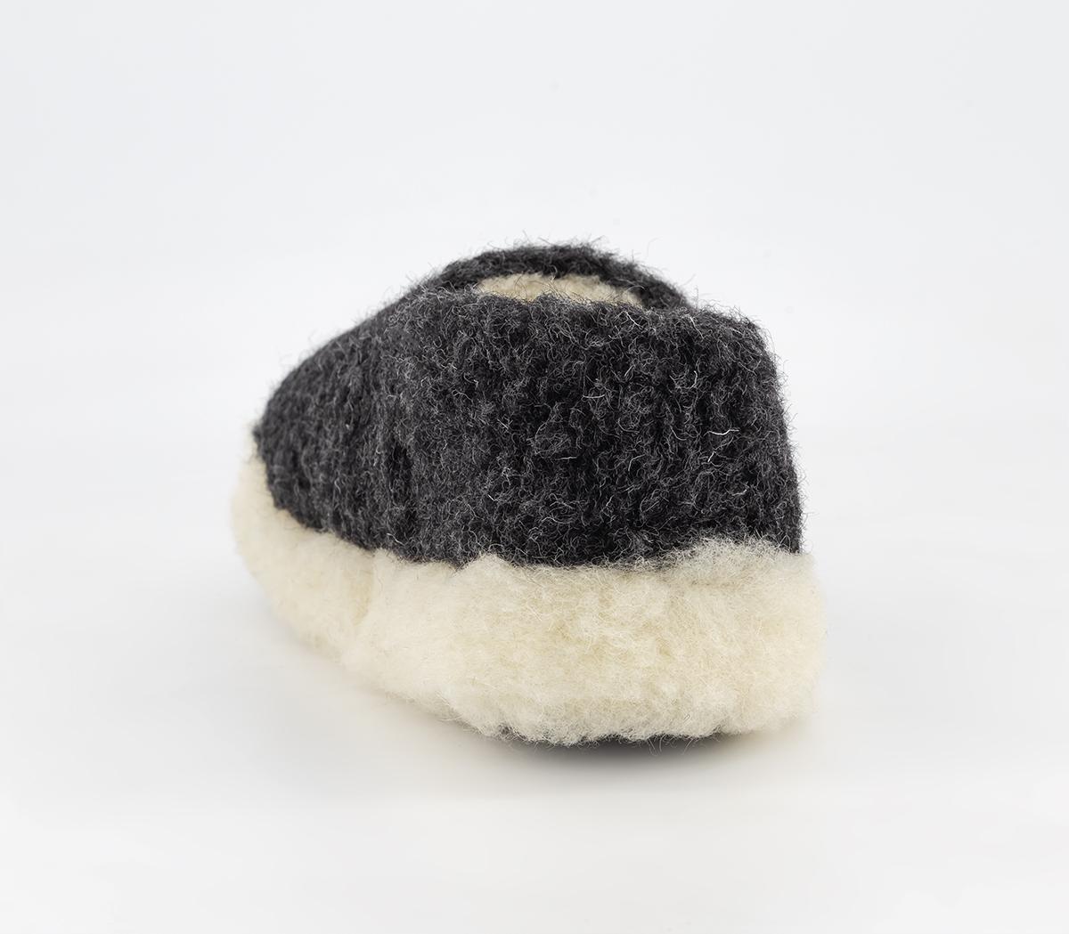 Yoko Wool Yoko Wool Slippers Black - Flat Shoes for Women