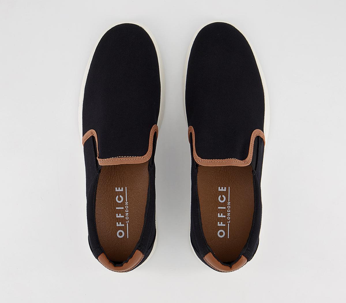 OFFICE Claxton Contrast Binding Slip Ons Black - Men's Casual Shoes