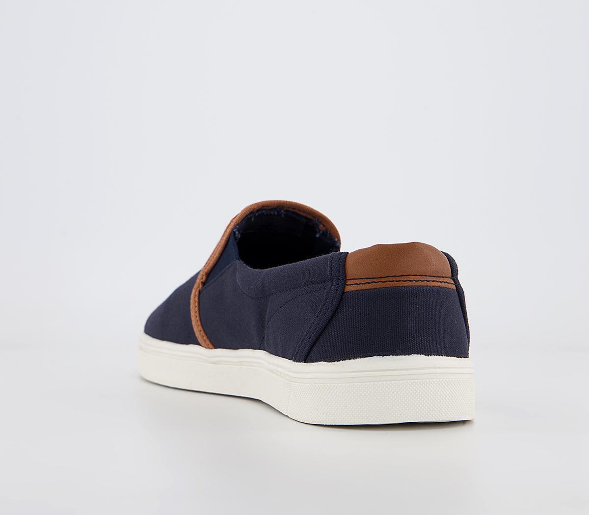 OFFICE Claxton Contrast Binding Slip Ons Navy - Men's Casual Shoes