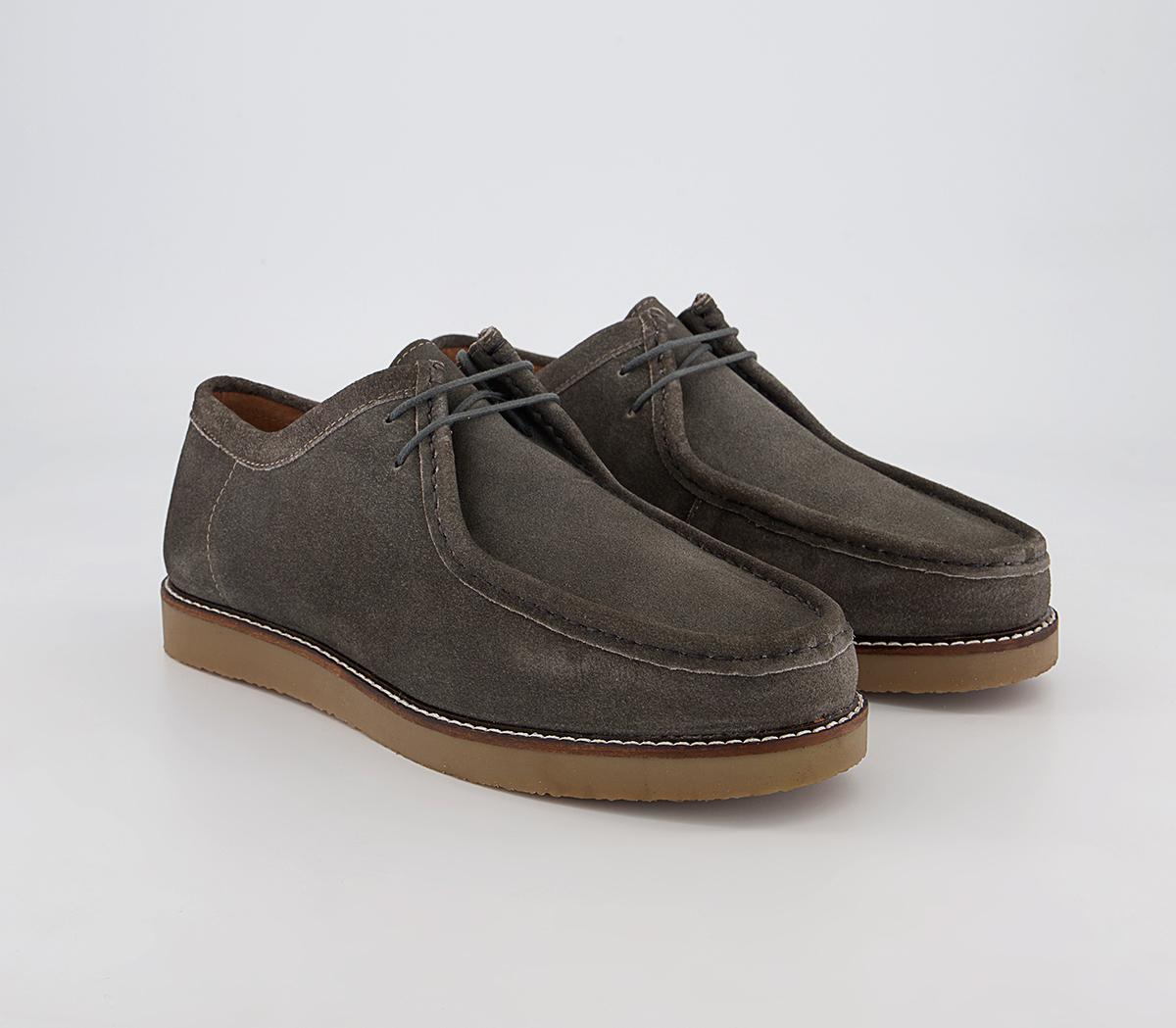 OFFICE Coleman Apron Front Wedge Derby Shoes Grey Suede - Men's Casual ...