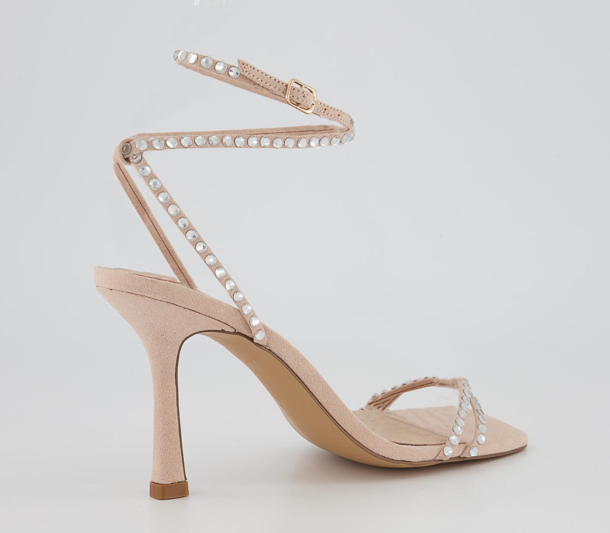 OFFICE Hazel Embellished High Ankle Sandals Beige - Heels