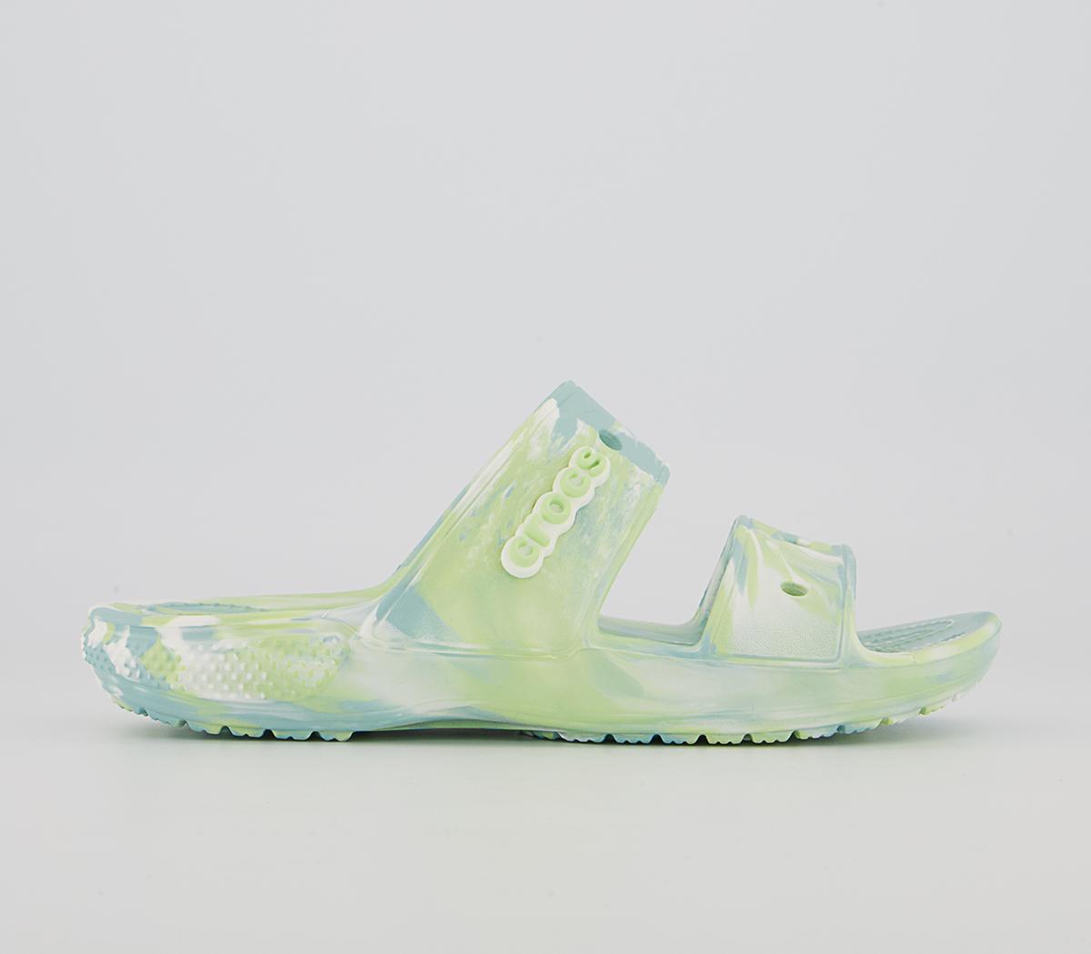 Crocs Classic 2 Strap Sandals Pure Water Multi Marble - Women’s Sandals