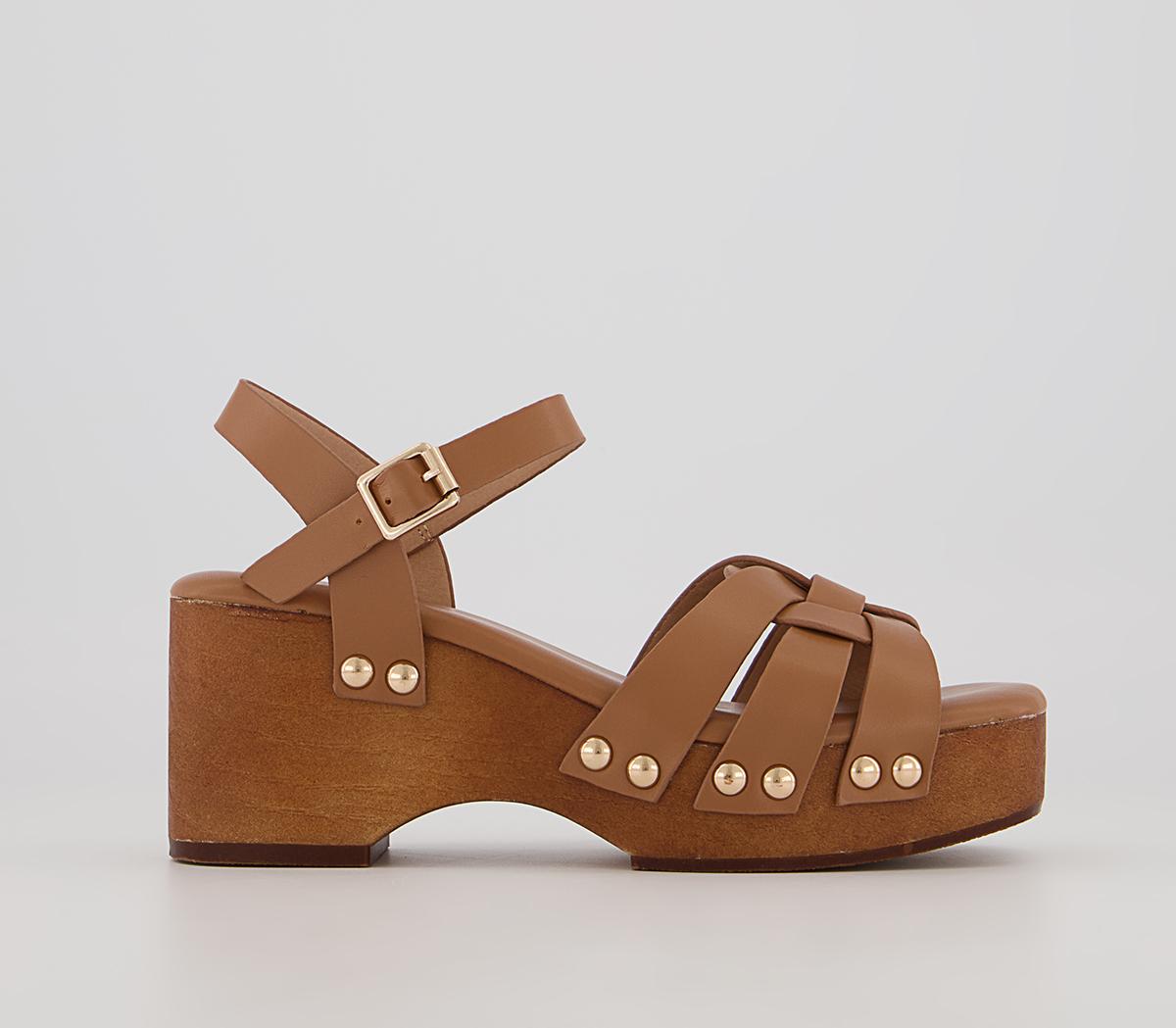 Raid Deeana Heeled Clogs Tan - Mid Heels