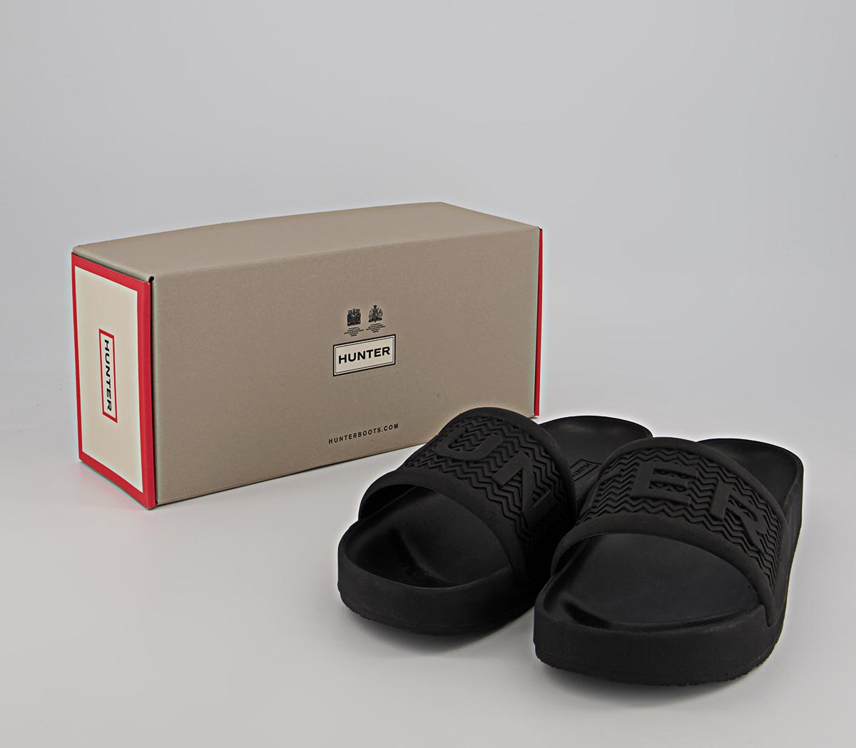 Hunter Bloom Algae Foam Sliders Black - Men’s Sandals
