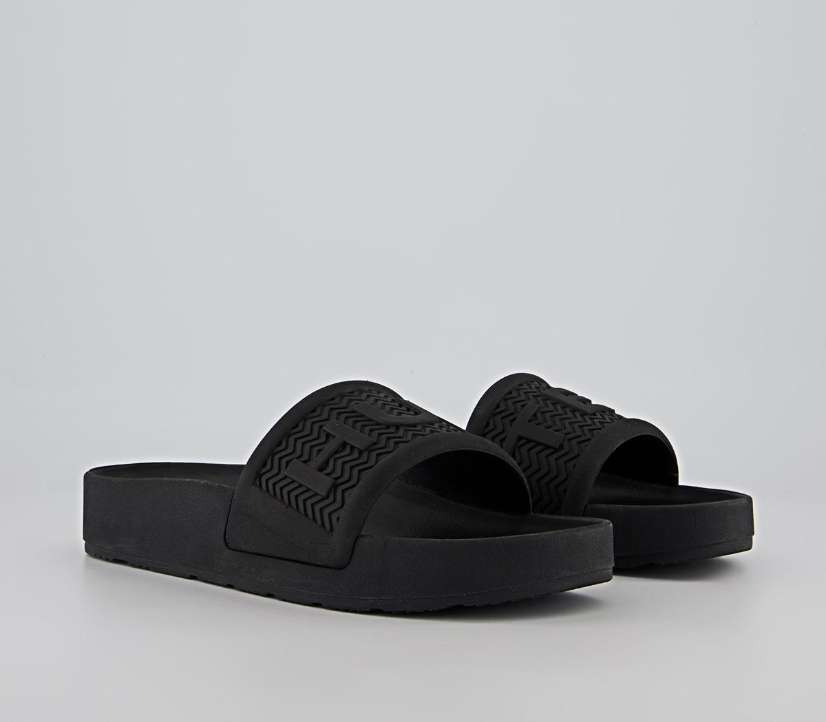 Hunter Bloom Algae Foam Sliders Black - Men’s Sandals