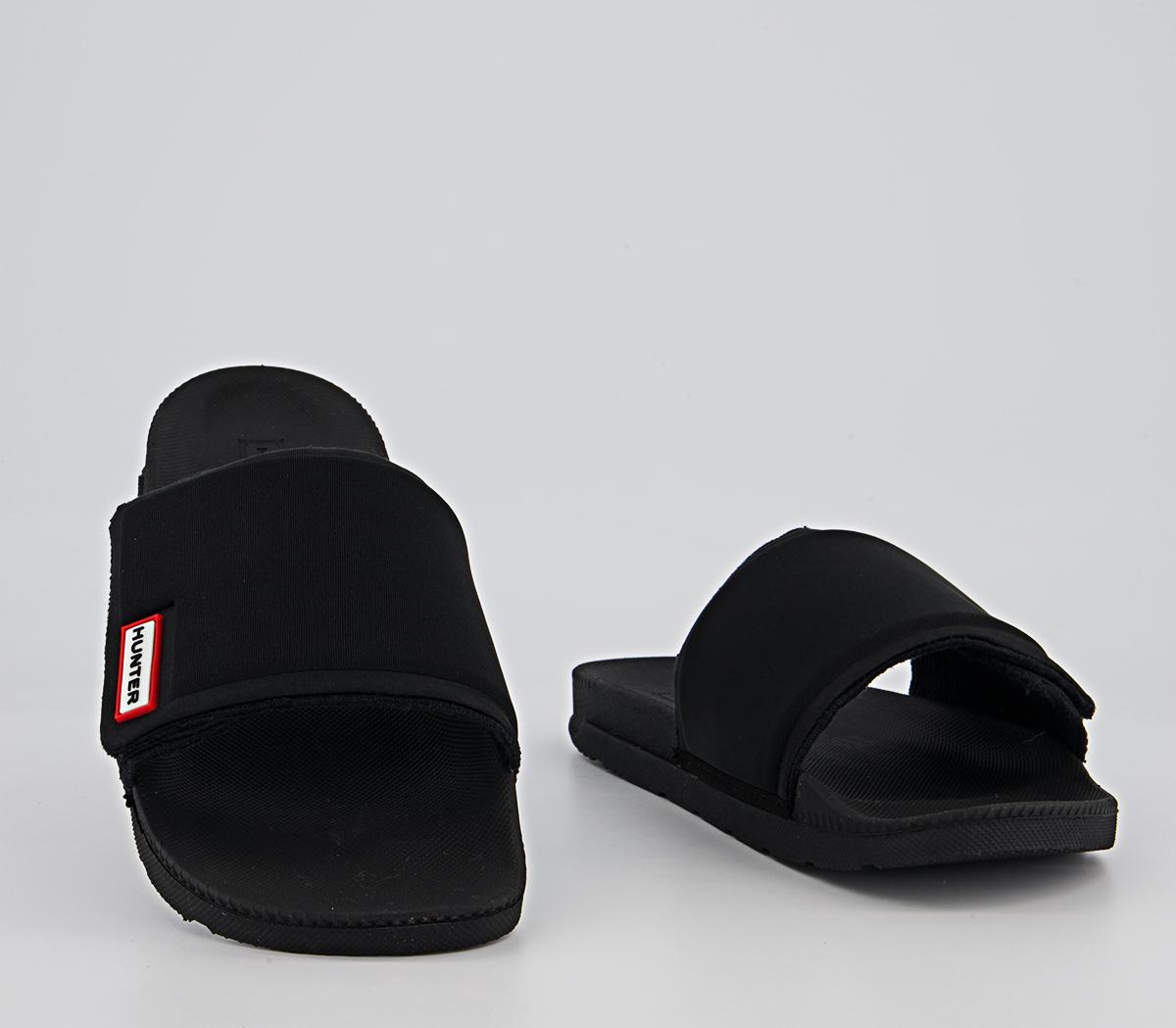 Hunter Original Adjustable Sliders Black - Men’s Sandals