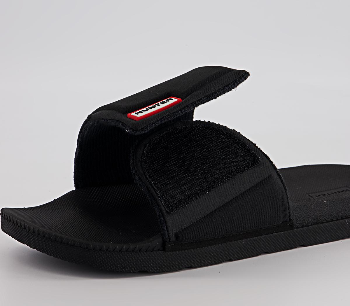 Hunter Original Adjustable Sliders Black - Men’s Sandals