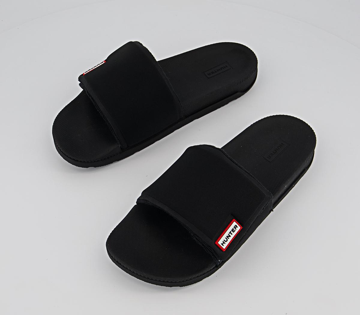 Hunter Original Adjustable Sliders Black - Men’s Sandals