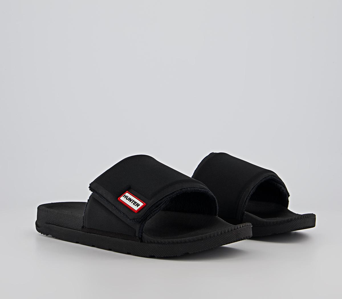 Hunter Original Adjustable Sliders Black - Men’s Sandals