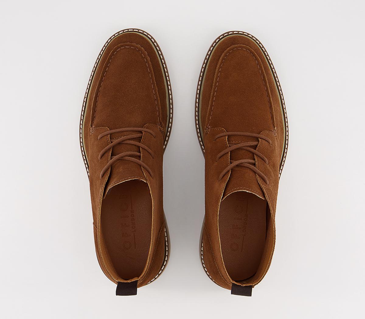 OFFICE Beckford Apron Front Wedge Boots Tan Suede - Men’s Boots