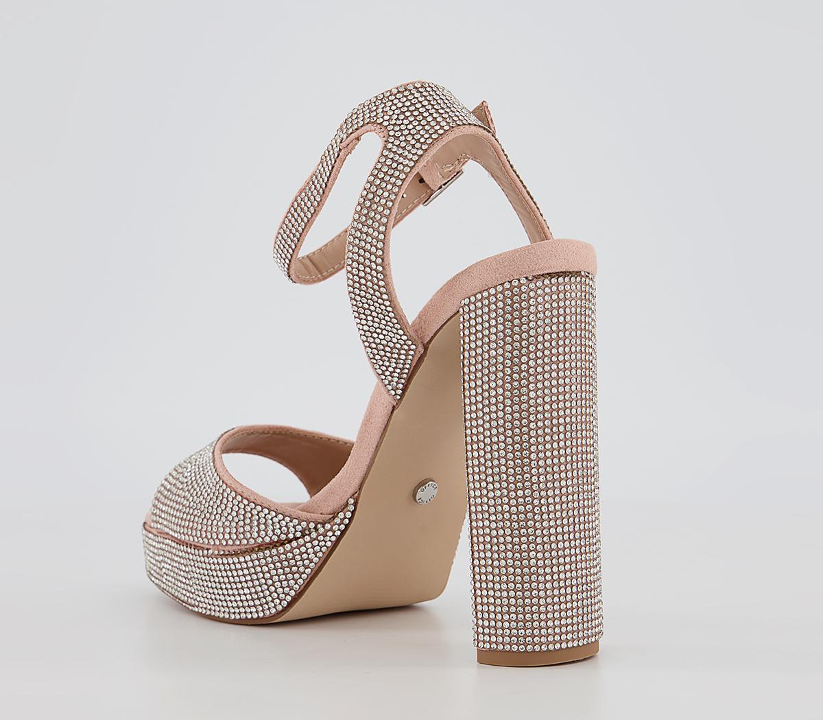 OFFICE Hilton Embellished Platform Sandals Blush Embellished - Heels