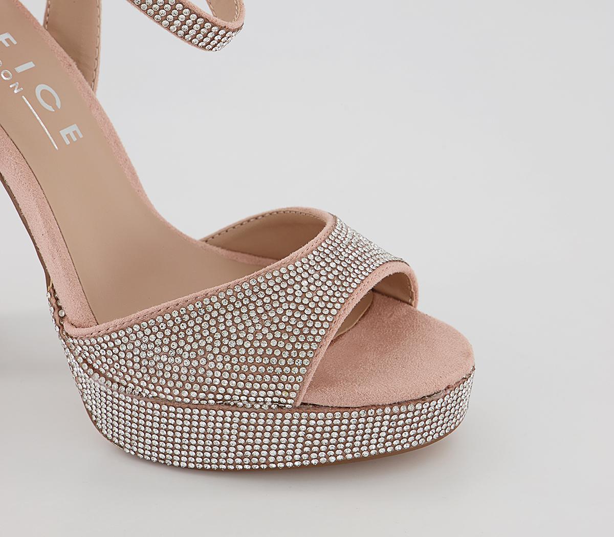 OFFICE Hilton Embellished Platform Sandals Blush Embellished - Heels