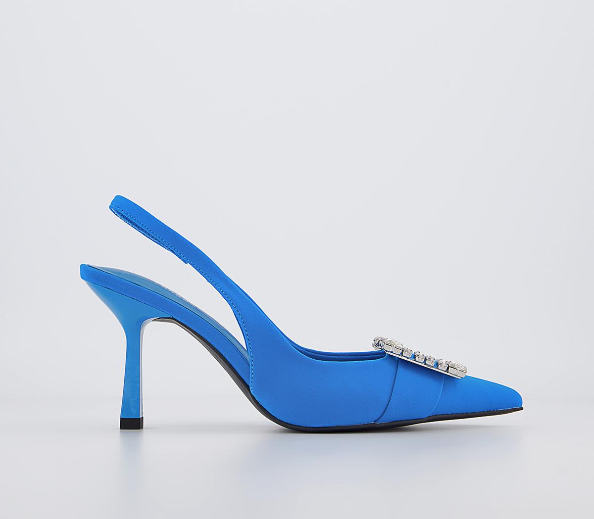 OFFICE Mover Slingback Court Heels Blue - Mid Heels