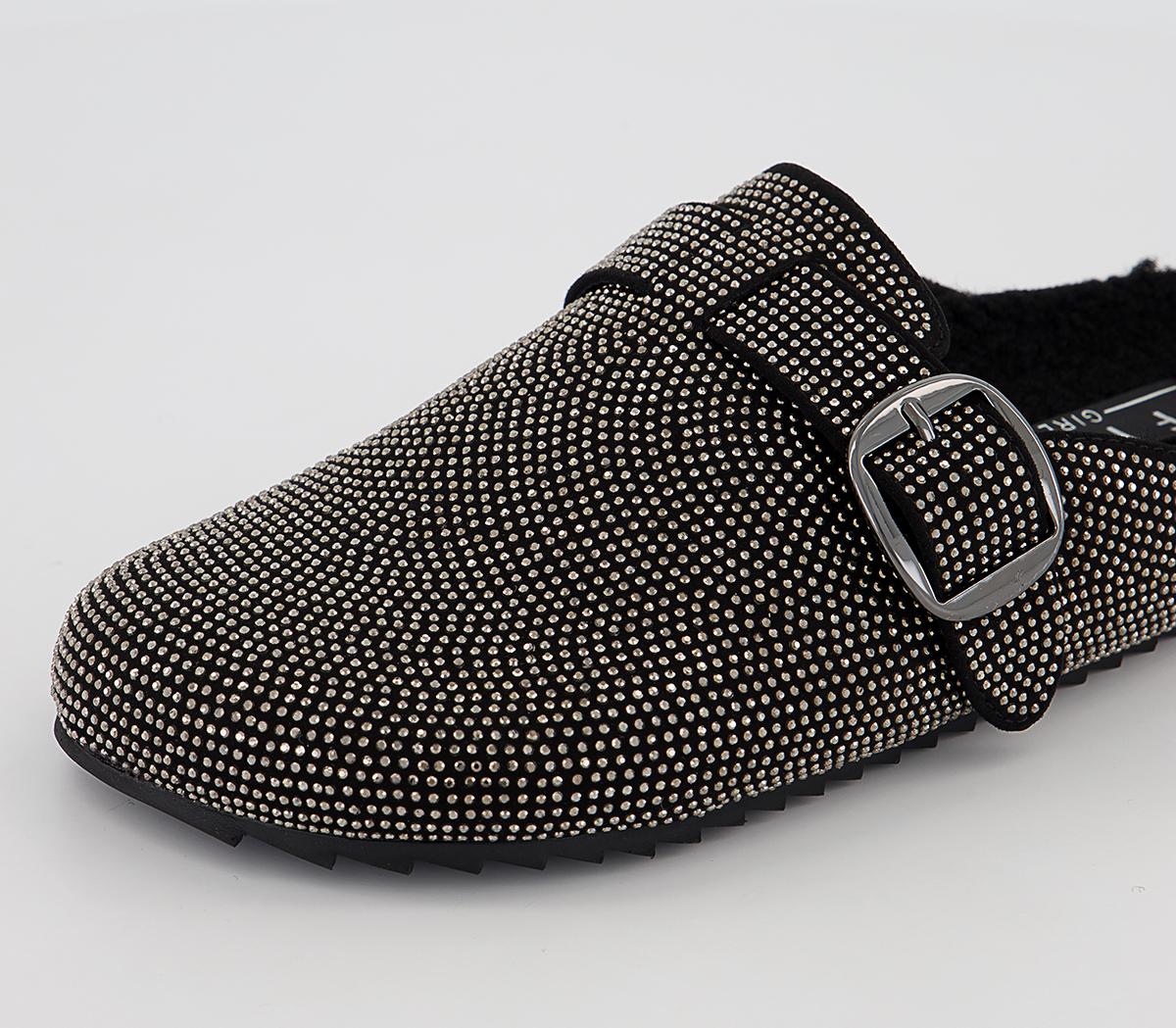 OFFICE Flutter Embellished Clogs Black Embellished - Women's Clogs