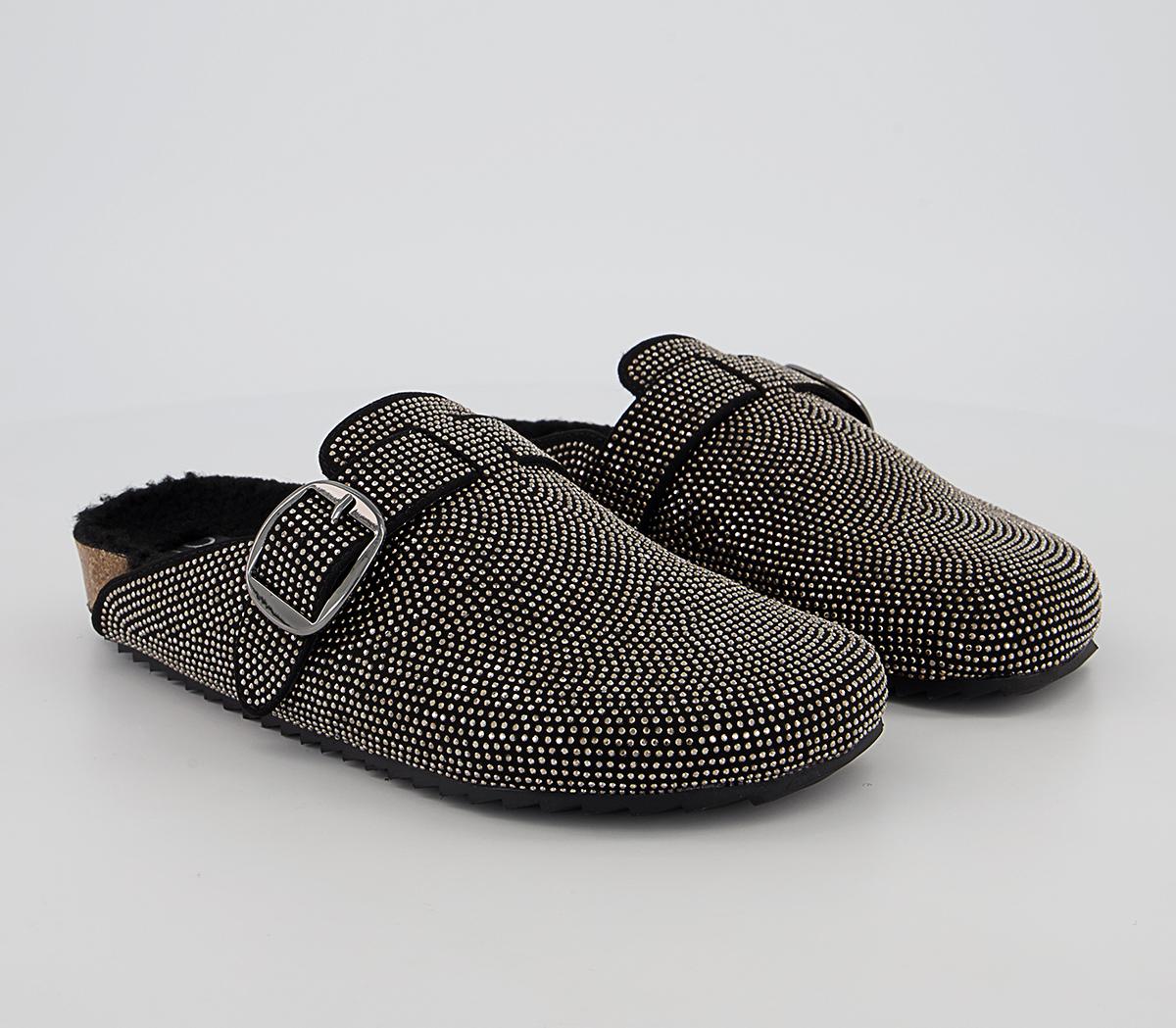 OFFICE Flutter Embellished Clogs Black Embellished - Women's Clogs