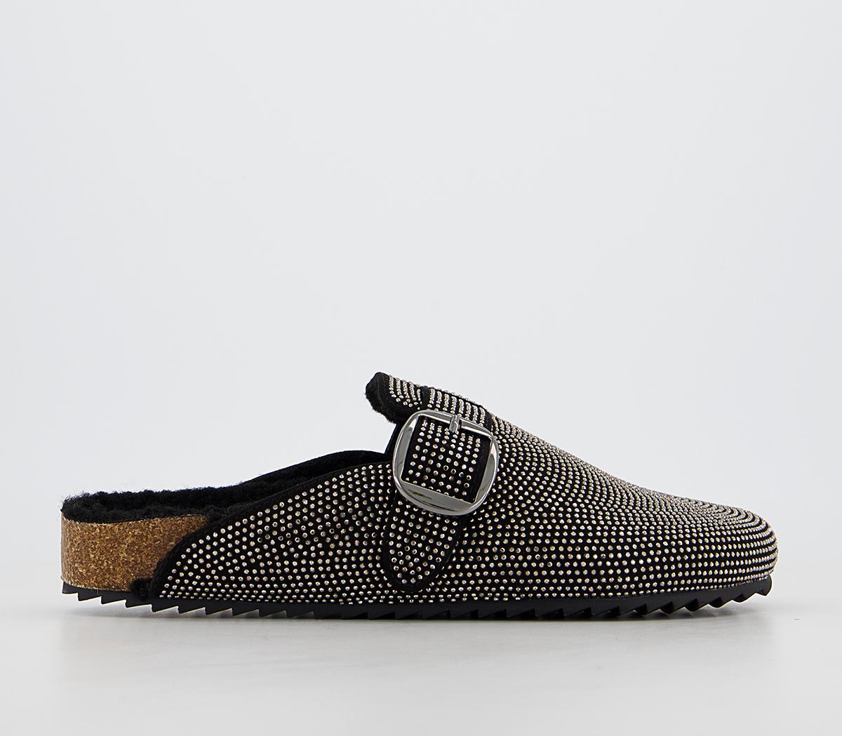 OFFICE Flutter Embellished Clogs Black Embellished - Women's Clogs