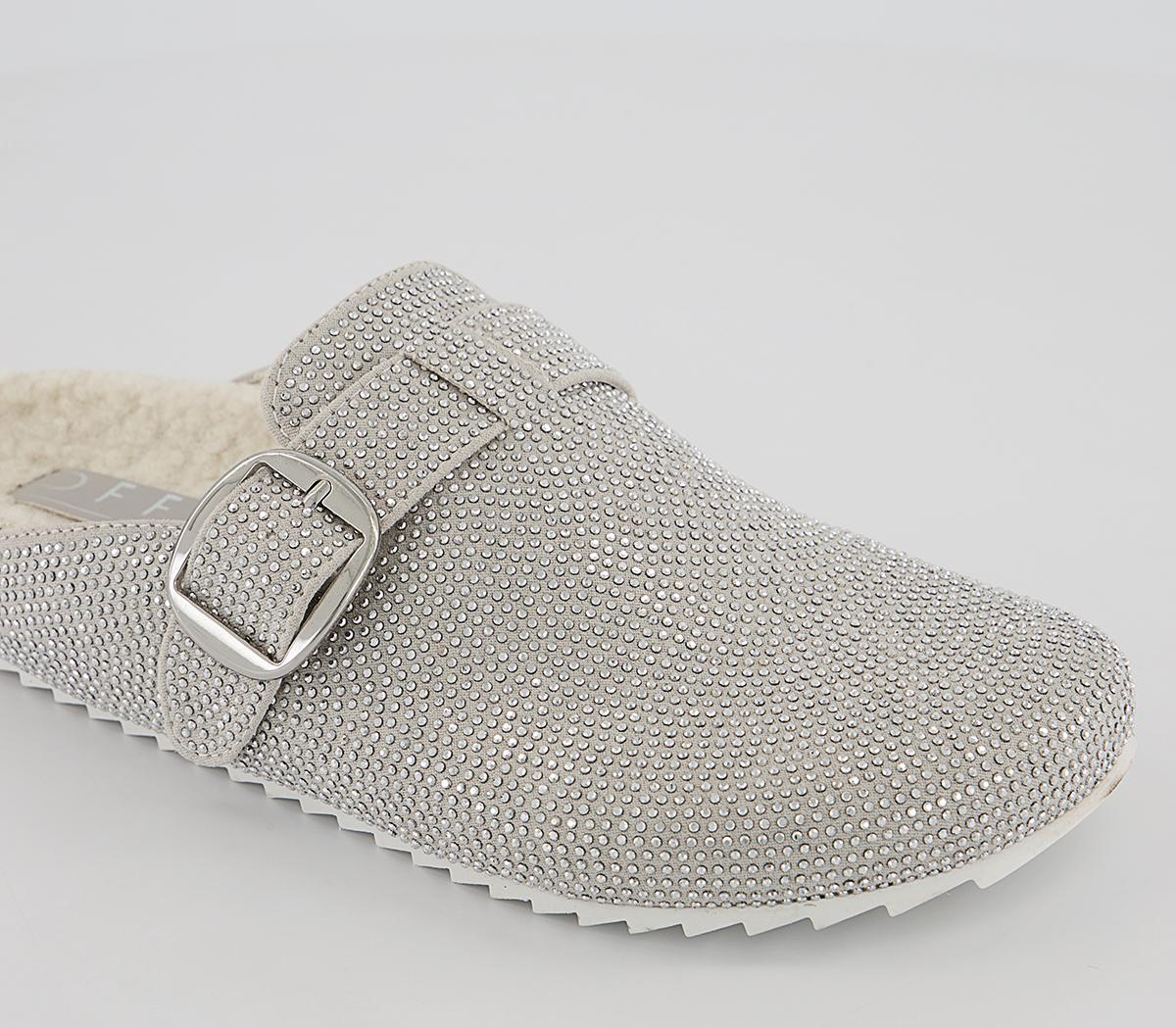 OFFICE Flutter Embellished Clogs Grey Embellished - Women's Clogs