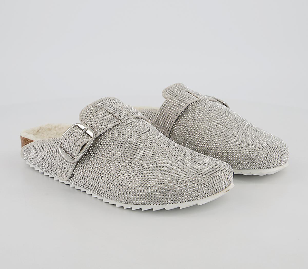 OFFICE Flutter Embellished Clogs Grey Embellished - Women's Clogs