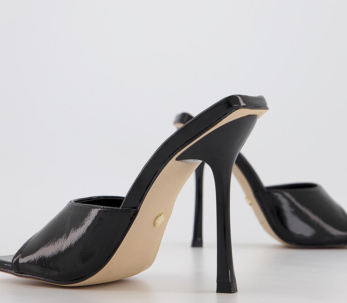 OFFICE Heidi Square Toe Mules Black - Heels