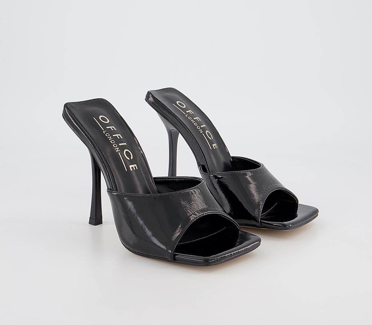 OFFICE Heidi Square Toe Mules Black - Heels