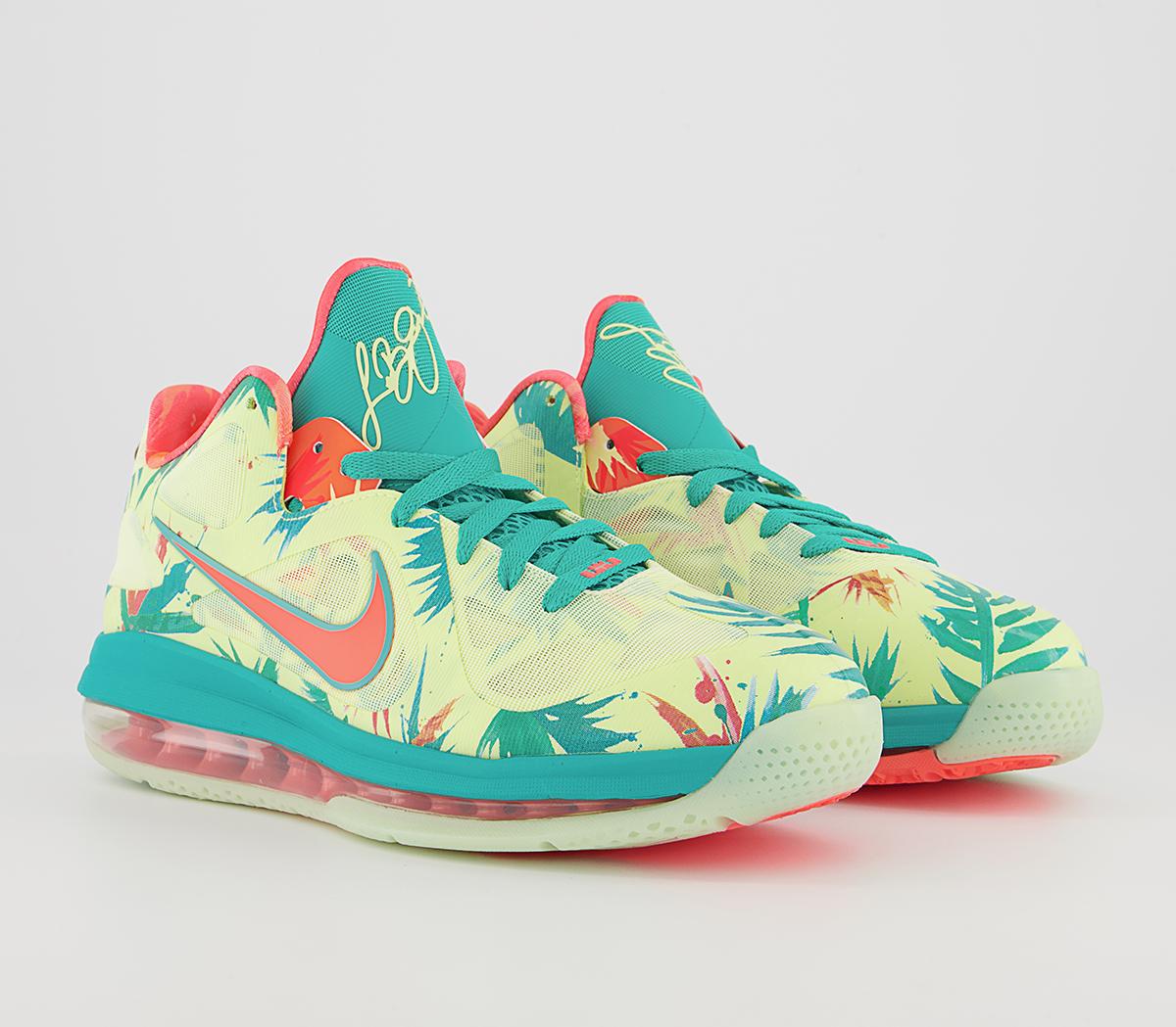 Nike Lebron Ix Low Trainers White Lime Bright Mango New Green - Men's ...