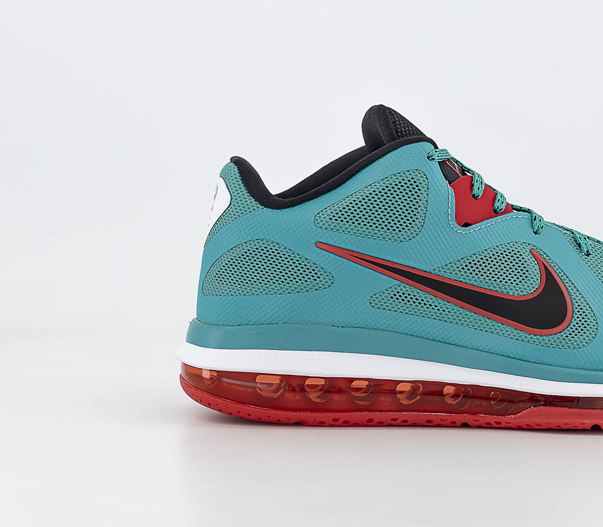 Nike Lebron Ix Low Trainers New Green Black Action Red White - Men's ...