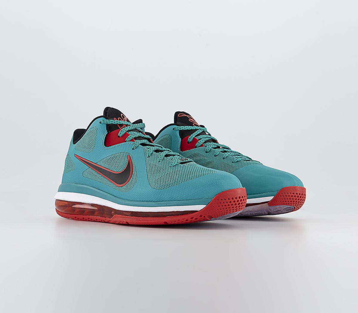 Nike Lebron Ix Low Trainers New Green Black Action Red White - Men's ...