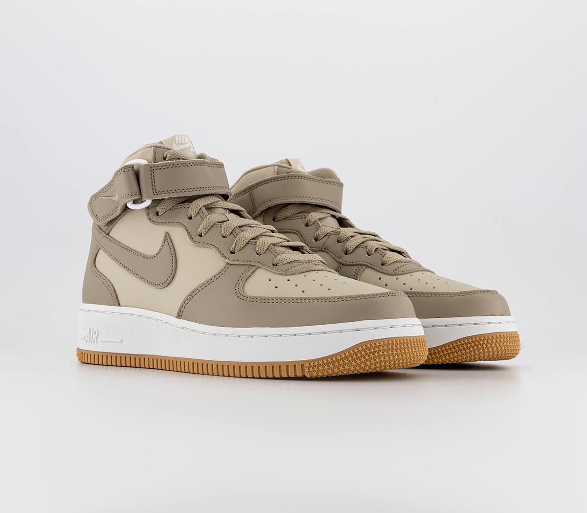 Nike Air Force 1 Mid 07 Trainers Limestone Rattan Summit White Gum ...