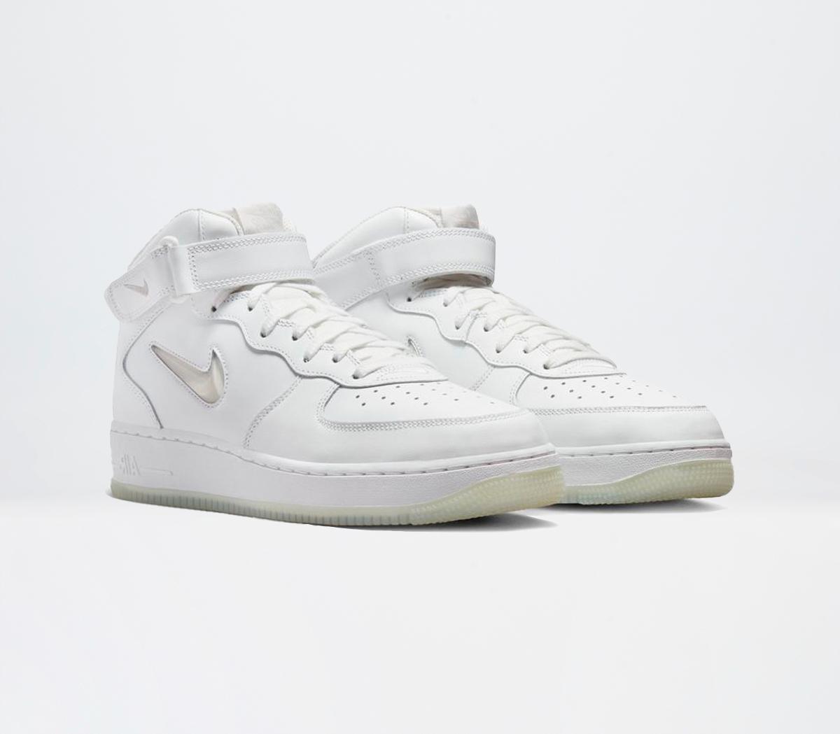 Nike Air Force 1 Mid 07 Trainers Light Bone Summit White - Unisex Sports