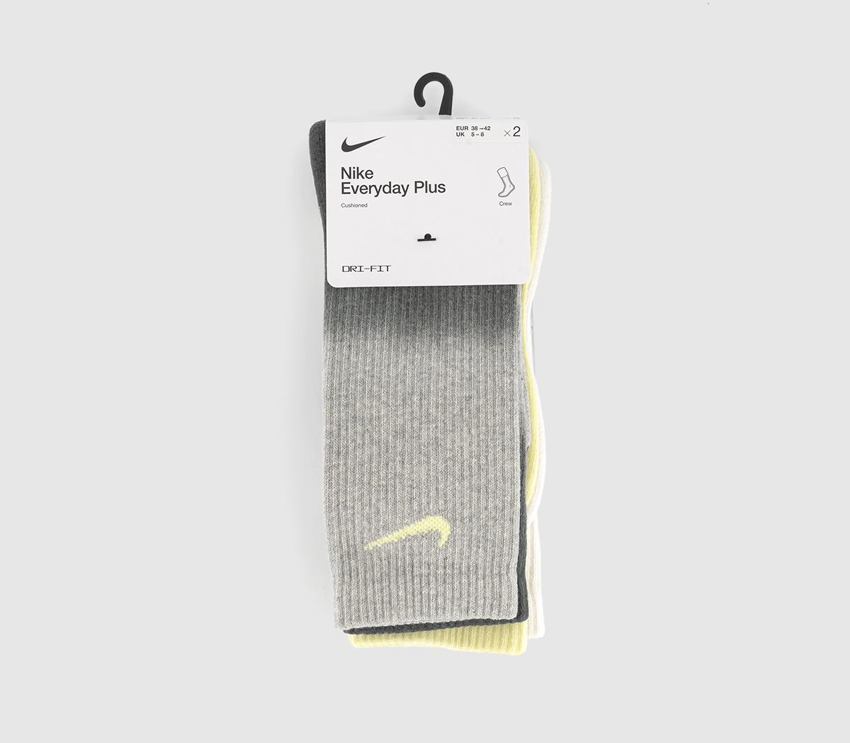 Nike Crew Socks 2 Pairs Grey Dip Dye - Socks