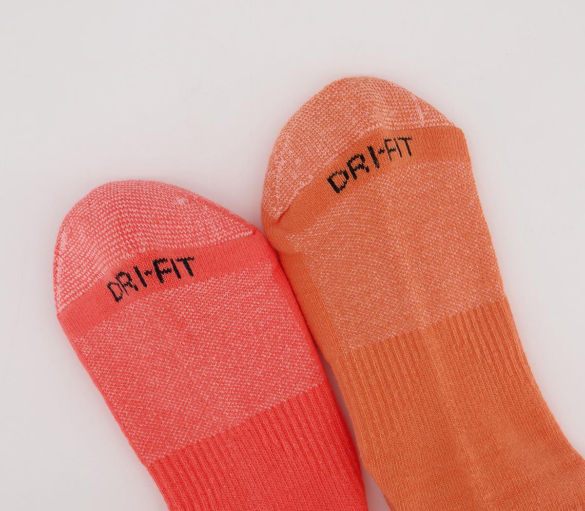 Nike Crew Socks 2 Pairs Multi Colour Orange - Accessories