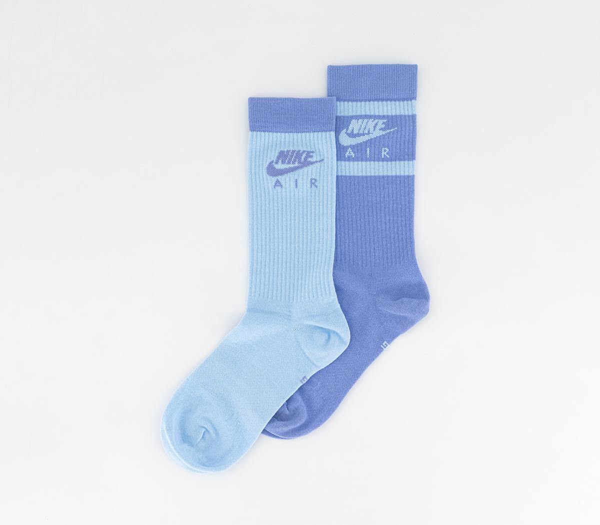 Nike Unisex Crew Socks 2 Pack Multi Purple - Socks