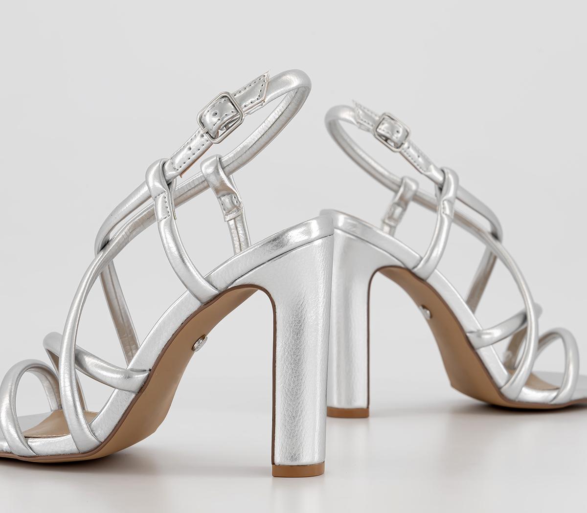 OFFICE Harpin Tubular Strap Sandals Silver - Heels